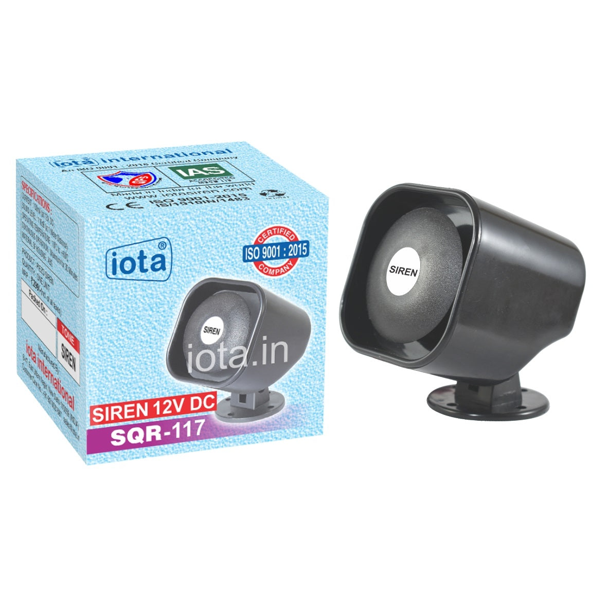 Iota Piezo Siren SQR117 Back Gear Siren Horn/Car Reverse Safety Device